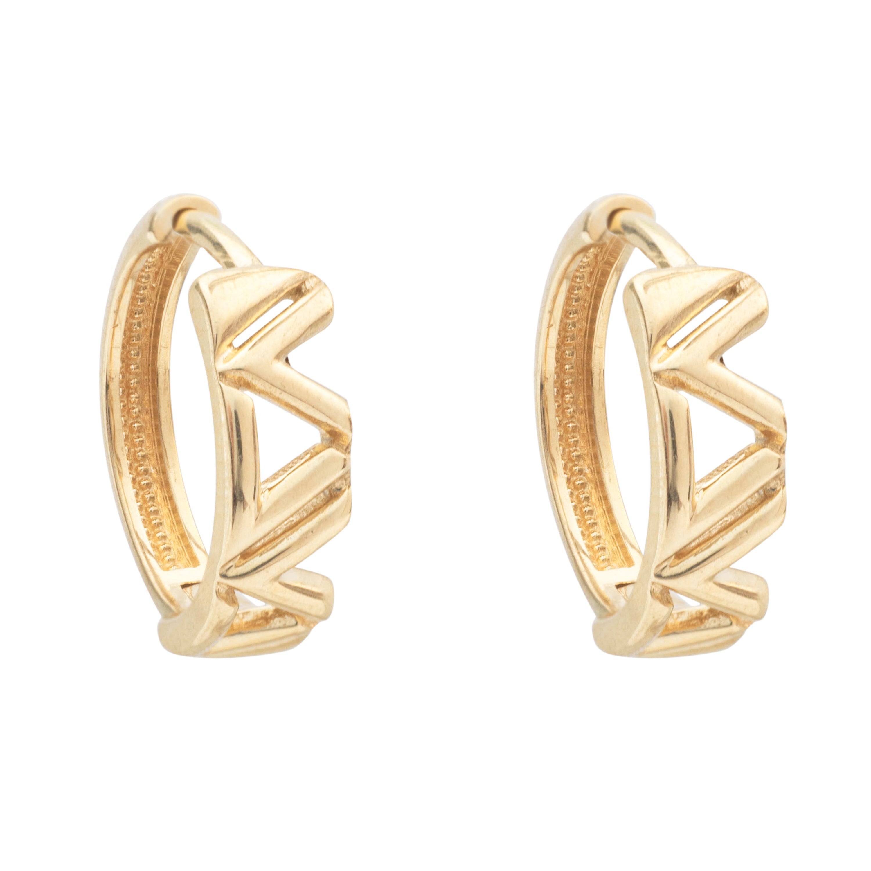 10KT Gold Monogram Huggies – Bijoux Luxo