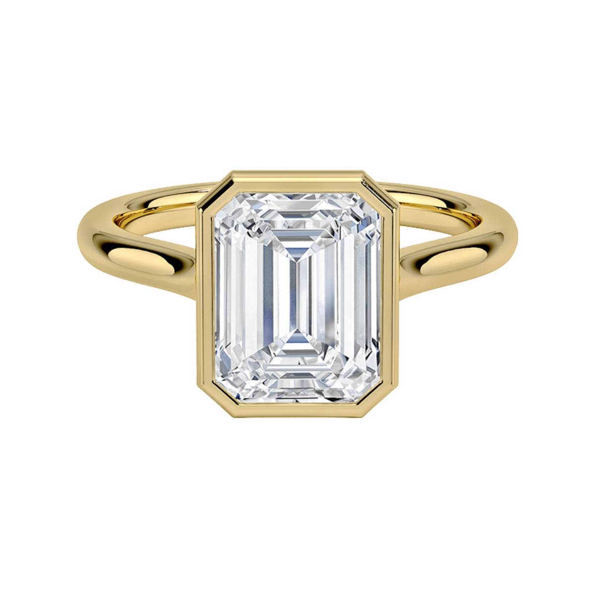 Emerald Bezel Lab Diamond Engagement Ring – Bijoux Luxo