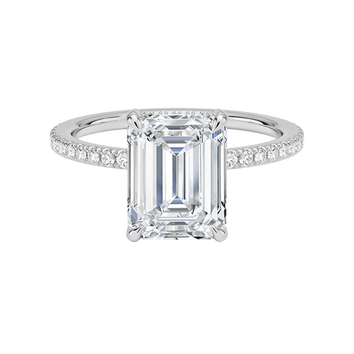 Emerald Lab Diamond Engagement Ring – Bijoux Luxo