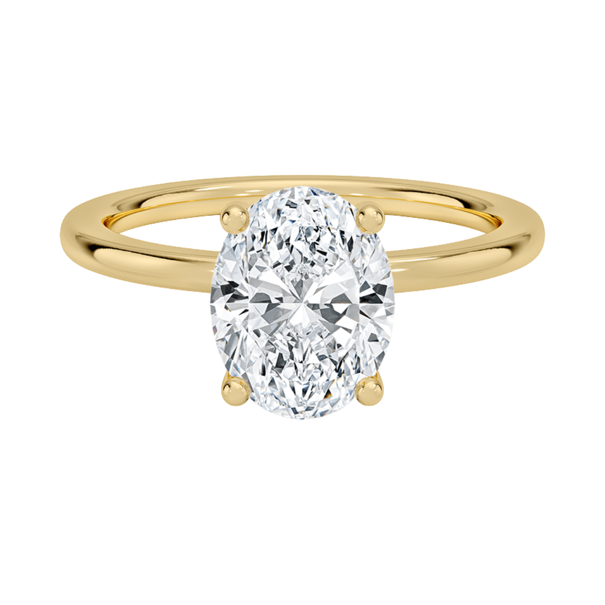 Oval Lab Diamond Engagement Ring with Hidden Halo – Bijoux Luxo