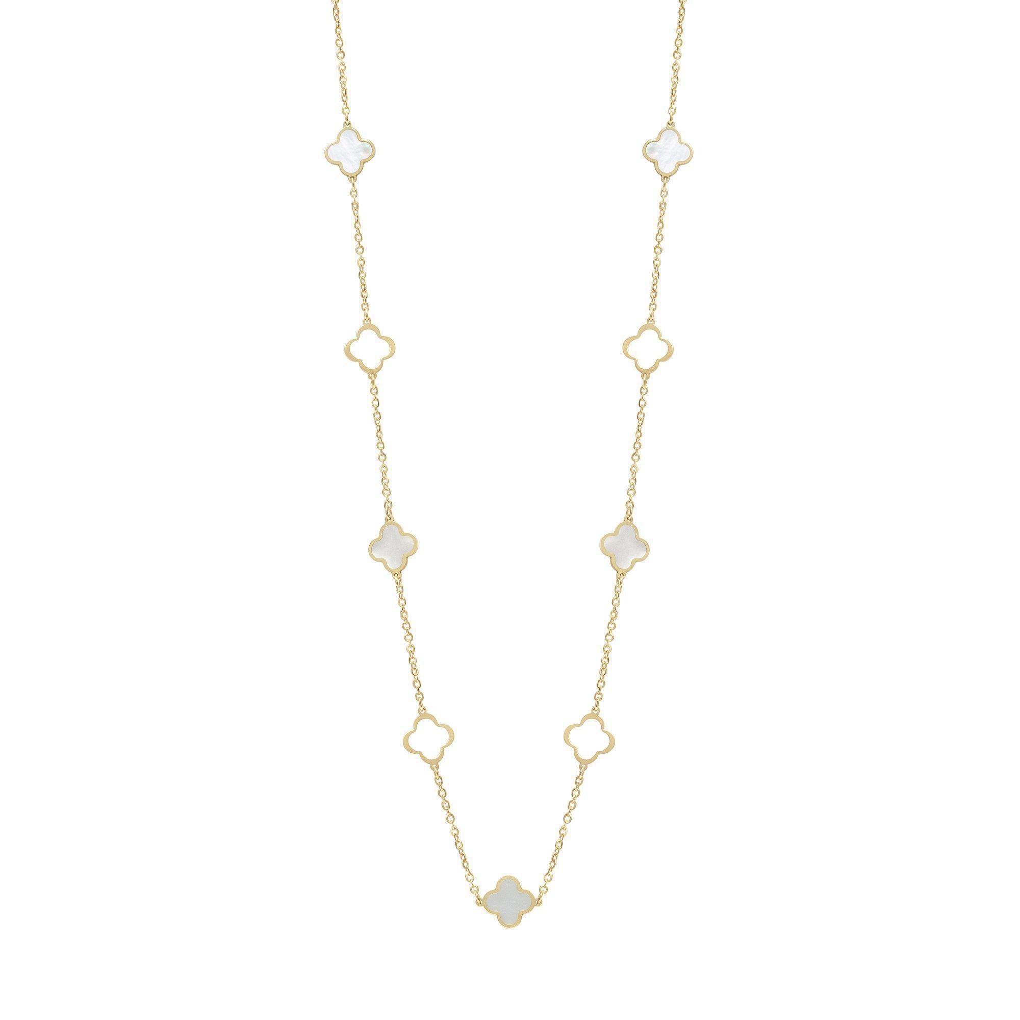10KT Gold Mini Clover Necklace – Bijoux Luxo